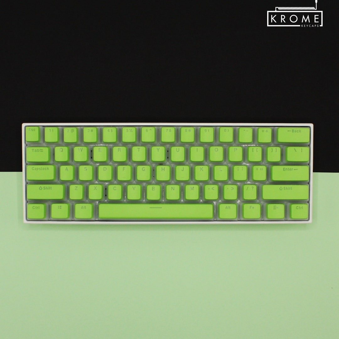ANSI - Lime Green Pudding Double Shot PBT Keycaps - Full Set With ...