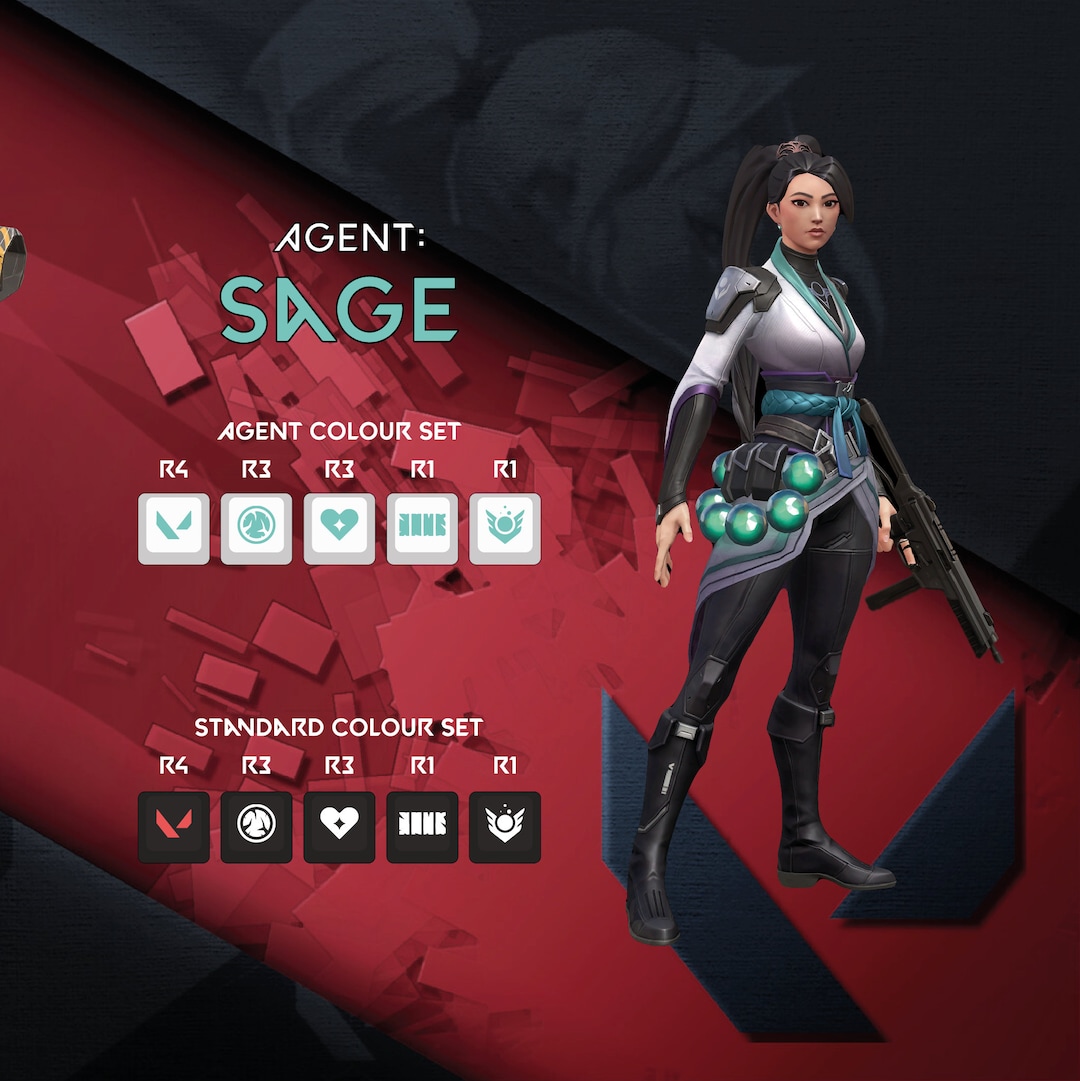 SAGE - Valorant Keycaps - Agent Abilities - OEM Profile - Fits Cherry ...