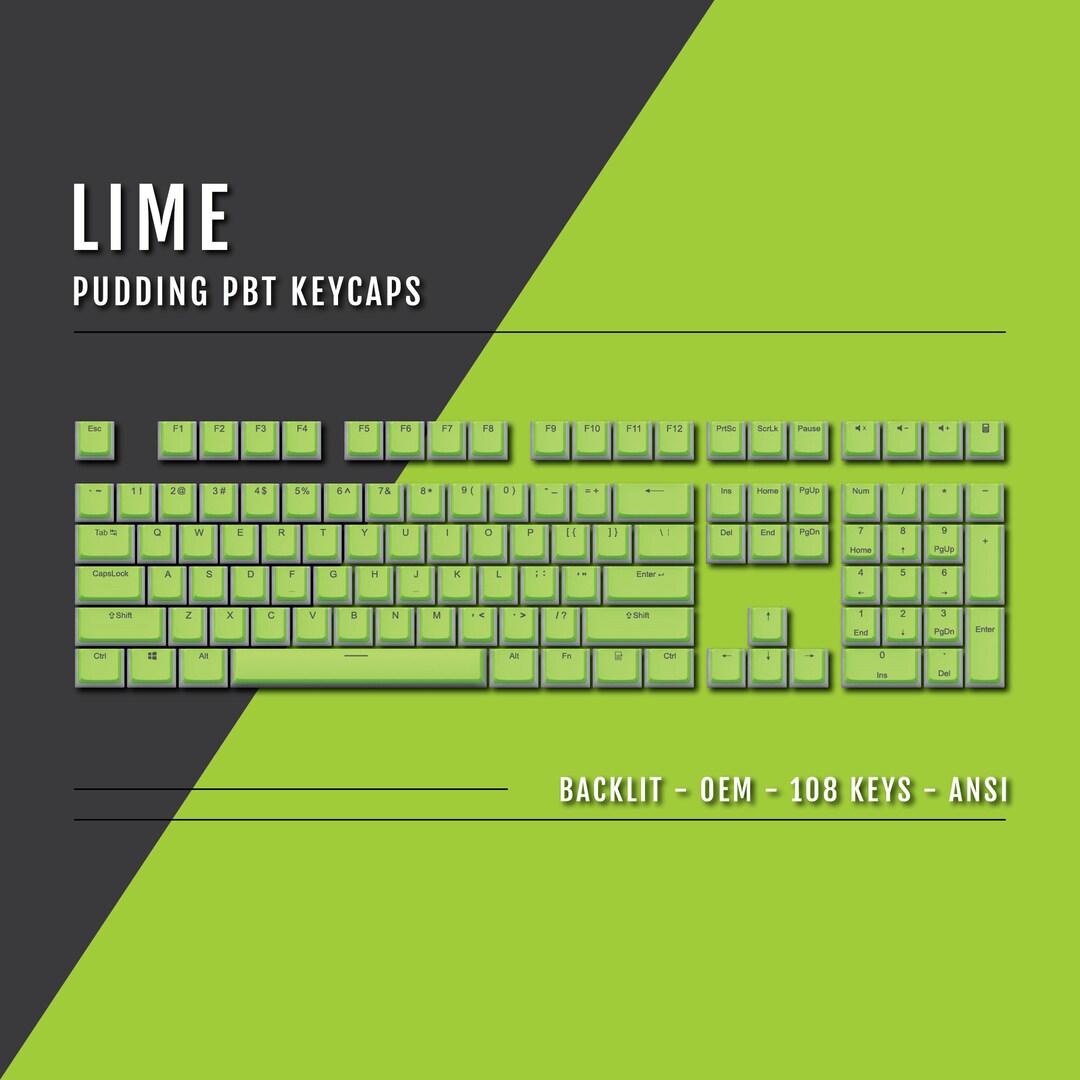 Lime USA Pudding Keycaps 100% Size Backlit Keycaps - Etsy