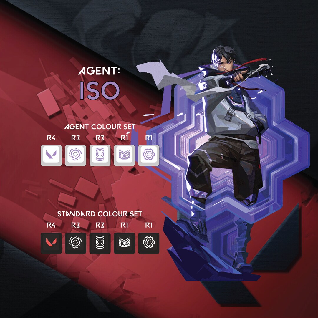ISO - Valorant Keycaps - Agent Abilities - OEM Profile - Fits Cherry MX ...