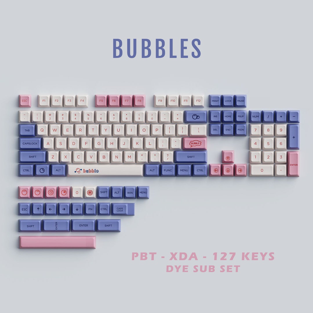 Bubbles 127 Keycaps XDA Profile Dye Sublimation Keycaps Custom Keycaps ...