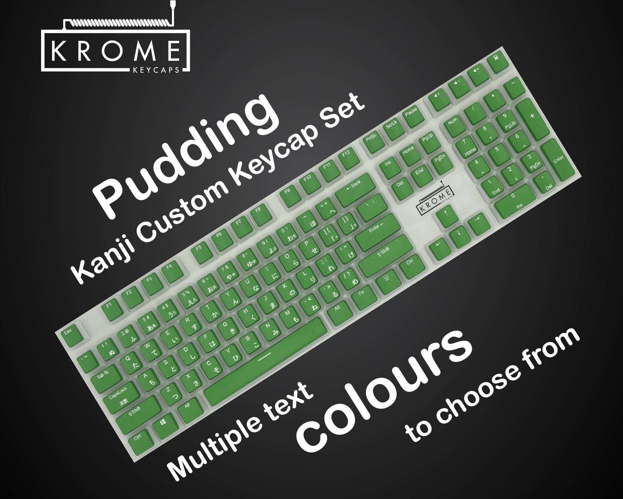 ANSI Japanese Kanji PBT Pudding Keycaps Green sizes for | Etsy UK