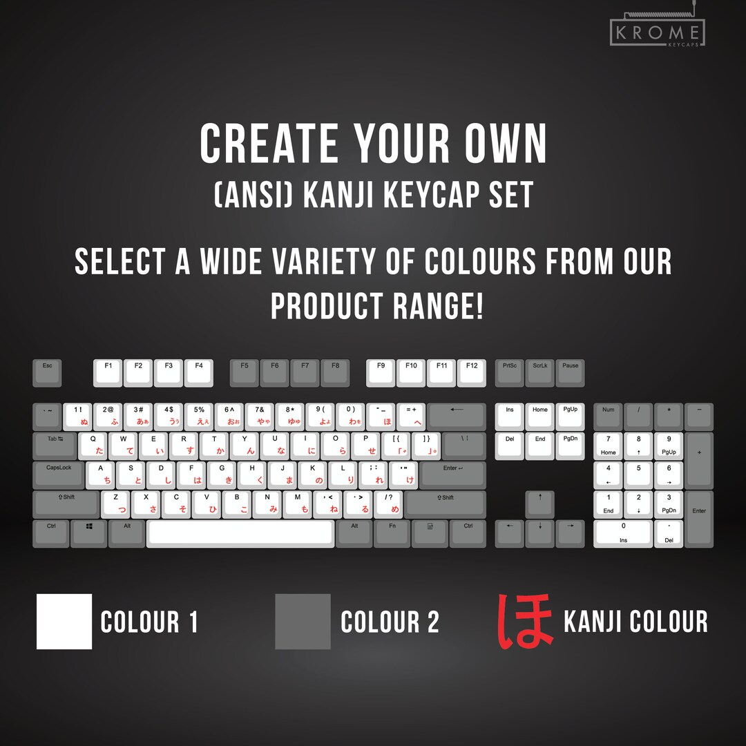 Custom Japanese Kanji PBT Keycaps: ANSI, TKL, 60% Keyboards - Etsy