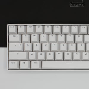 ISO/ANSI - 65/75% Sets - White Double Shot PBT Keycaps - Full Set With ...