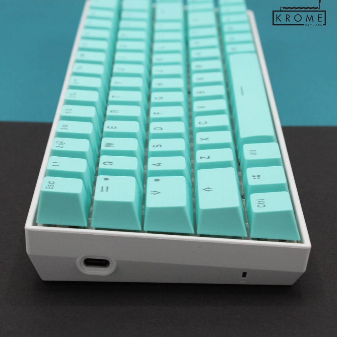 ISO/ANSI - 65/75% Sets - Cyan Double Shot PBT Keycaps - Full Set With ...