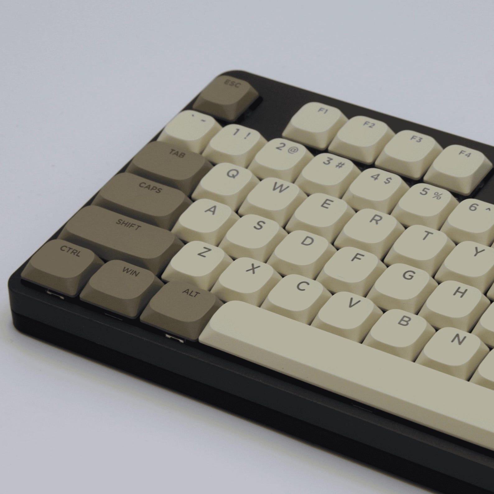 Cream/grey/brown Low Profile PBT Keycaps - ANSI Backlit - Etsy