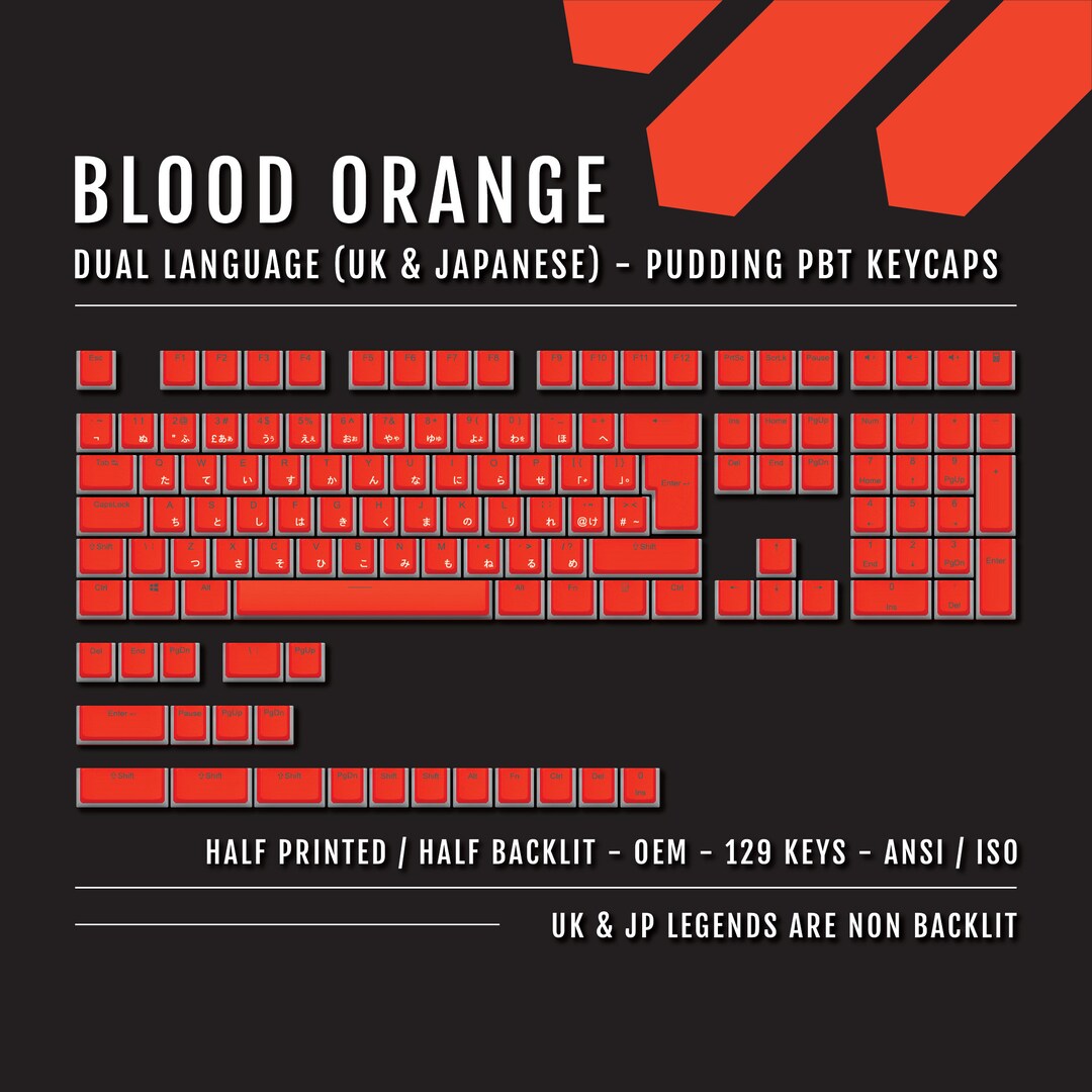 Blood Orange Pudding Keycaps: UK Japanese Hiragana, Double Shot PBT - Etsy