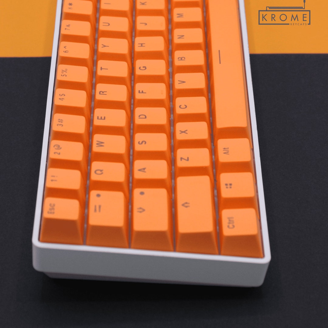 Orange USA Keycaps - 65/75% Sizes - Double Shot PBT - Ansi & Iso ...