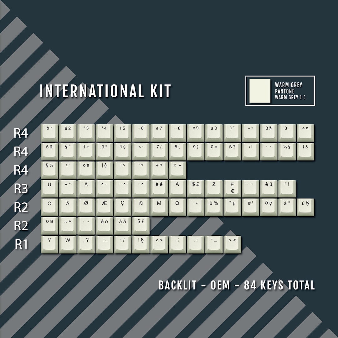 Off White Backlit International Keycap Set - ABS OEM Profile - Etsy