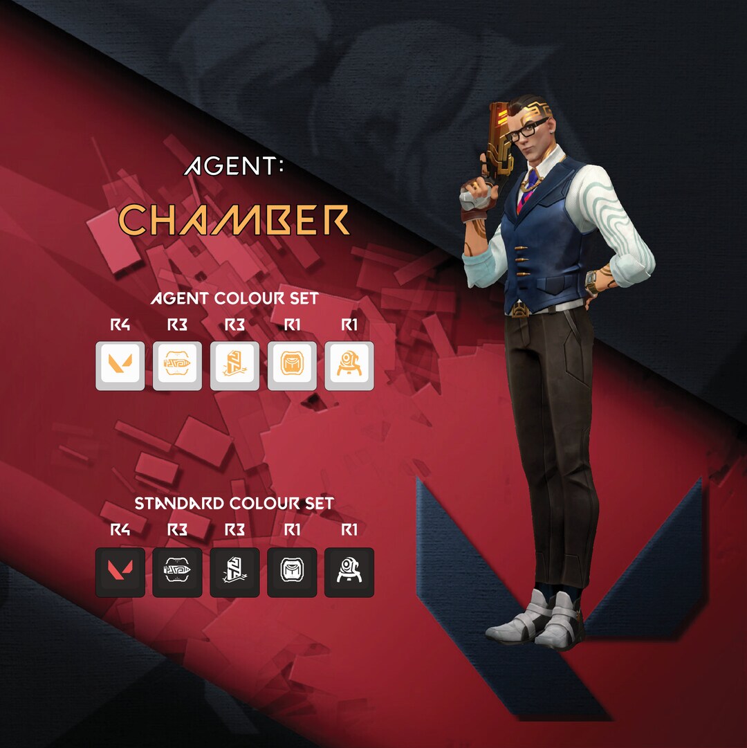 CHAMBER - Valorant Keycaps - Agent Abilities - OEM Profile - Fits ...