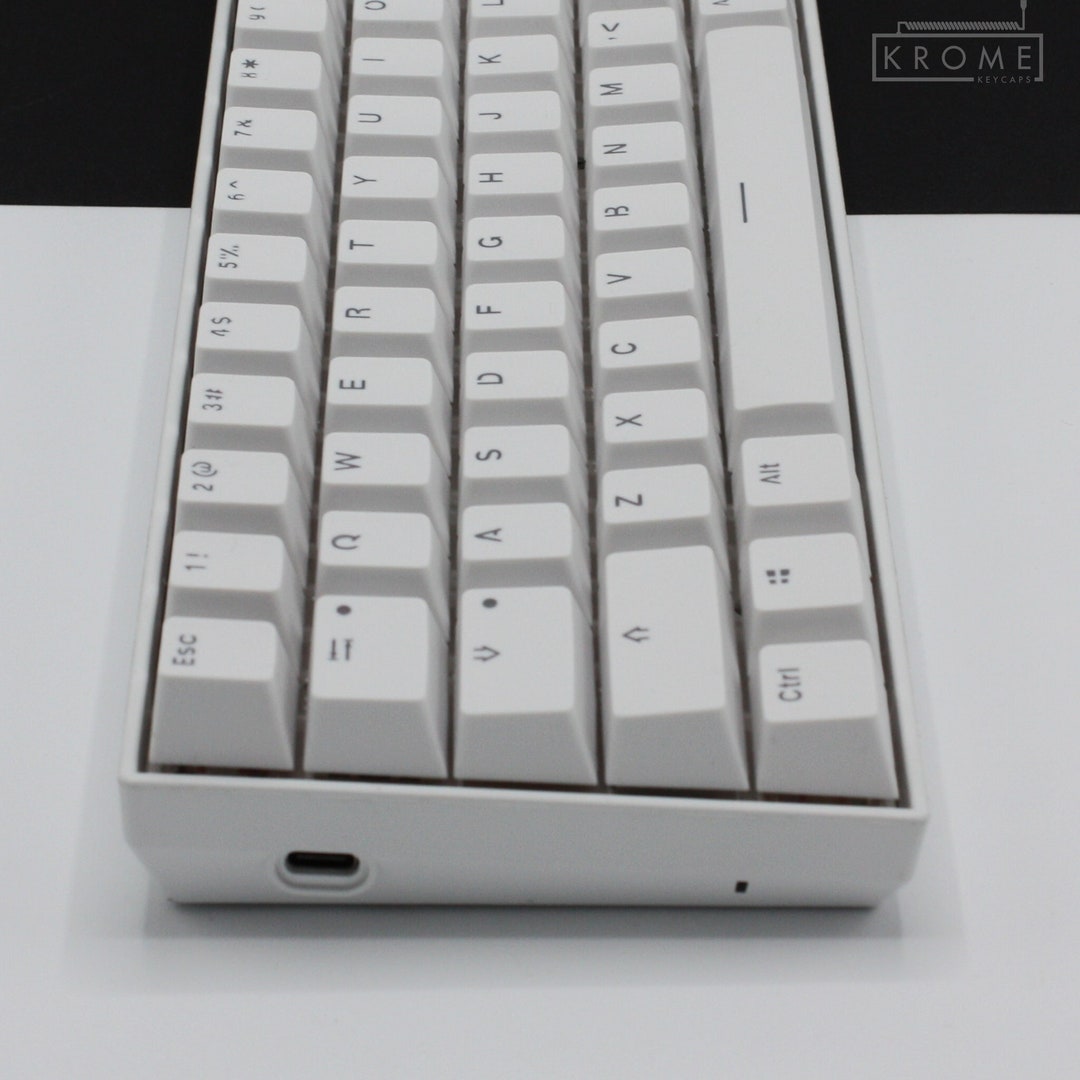 ISO/ANSI - 65/75% Sets - White Double Shot PBT Keycaps - Full Set With ...