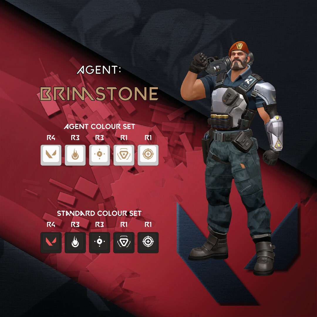 Brimstone Valorant Keycaps: Agent Abilities OEM Profile - Etsy