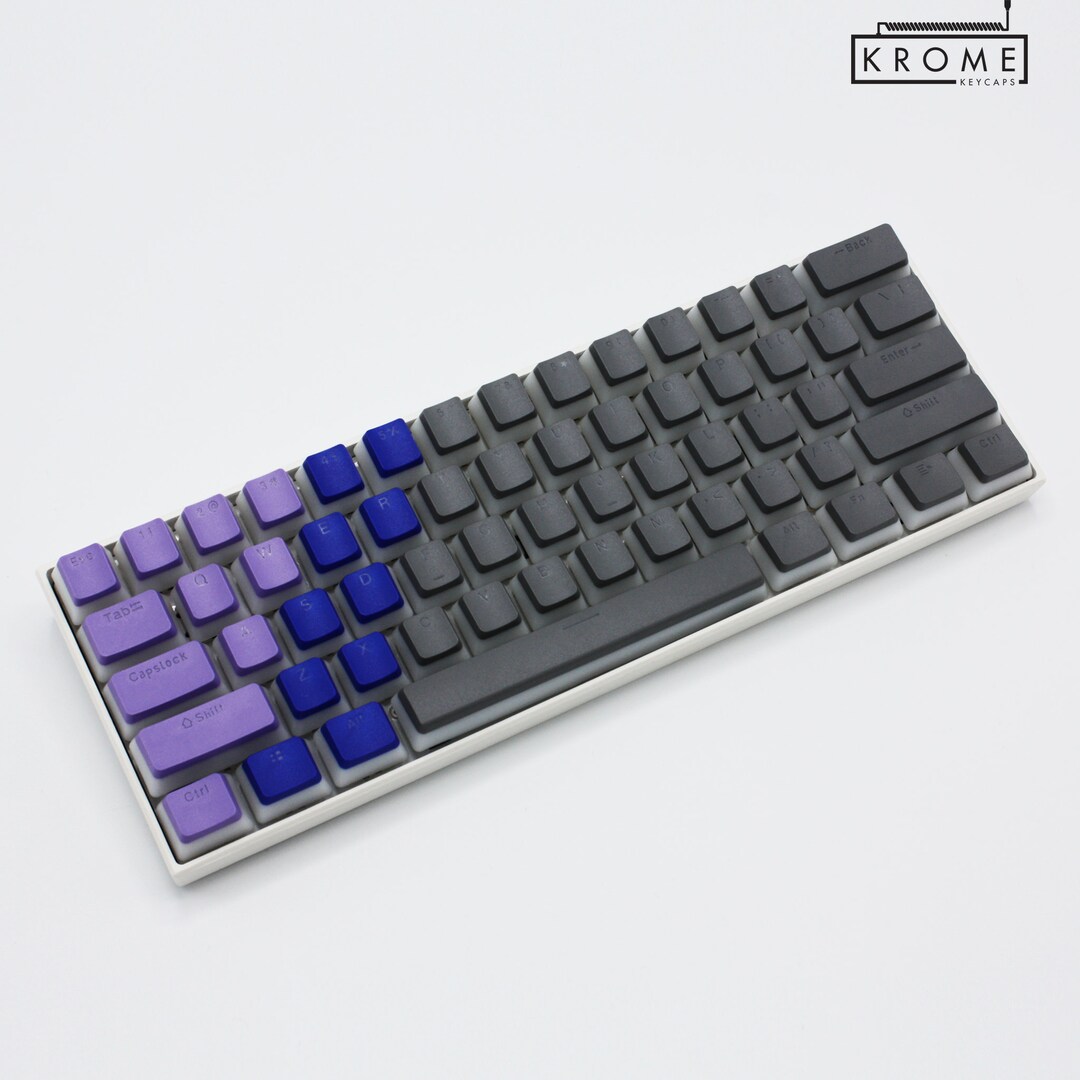 ANSI - Triocolourway - Purple / Dark Blue / Grey - Pudding PBT Keycaps ...