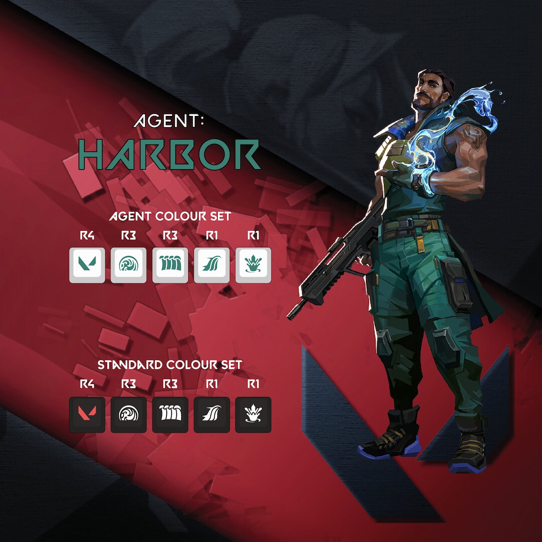 HARBOR - Valorant Keycaps - Agent Abilities - OEM Profile - Fits Cherry ...