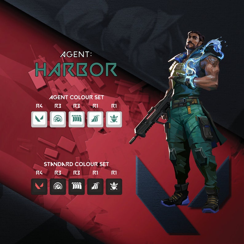 HARBOR Valorant Keycaps Agent Abilities OEM Profile - Etsy