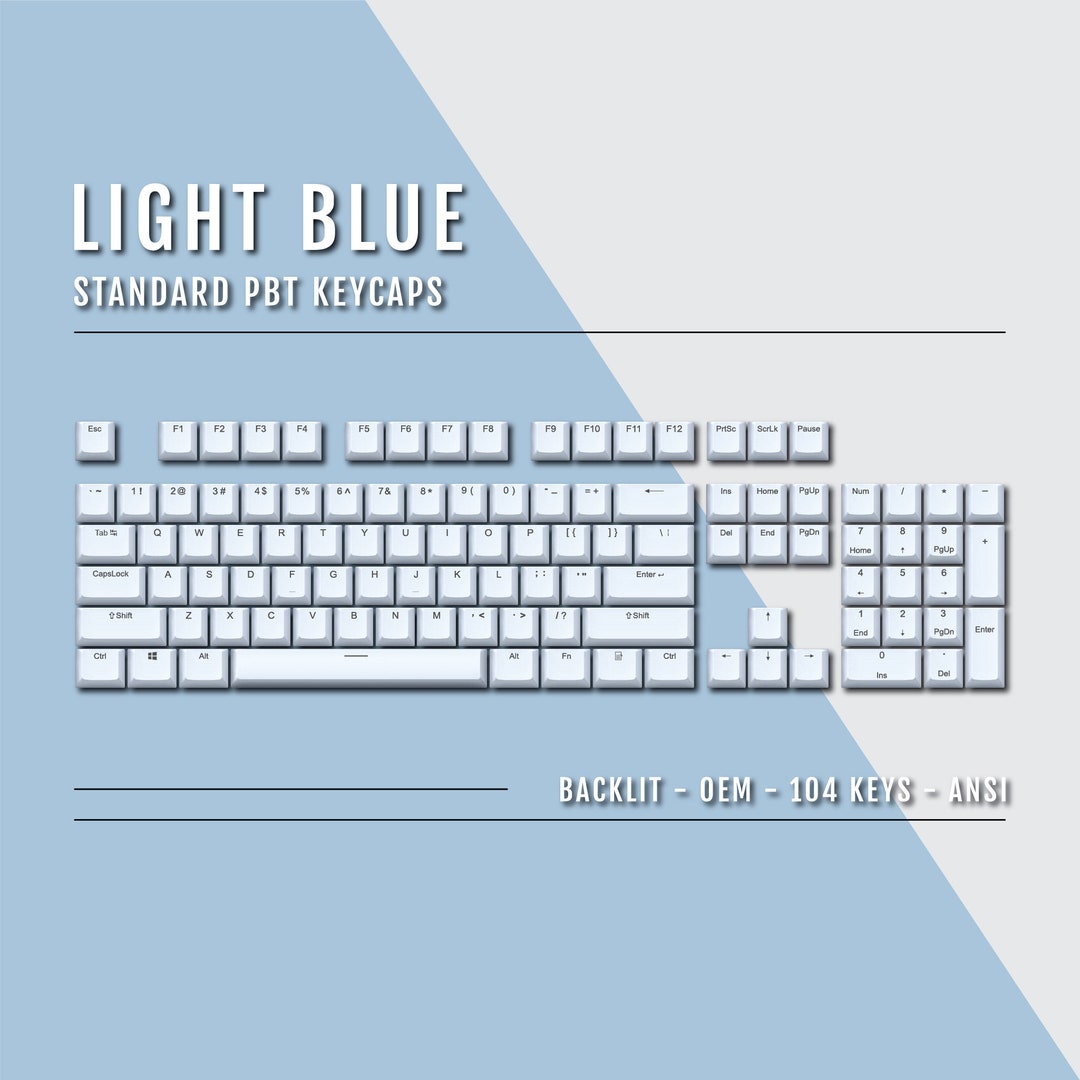 Light Blue Keycaps: Double Shot PBT, Backlit - ANSI & ISO - Etsy