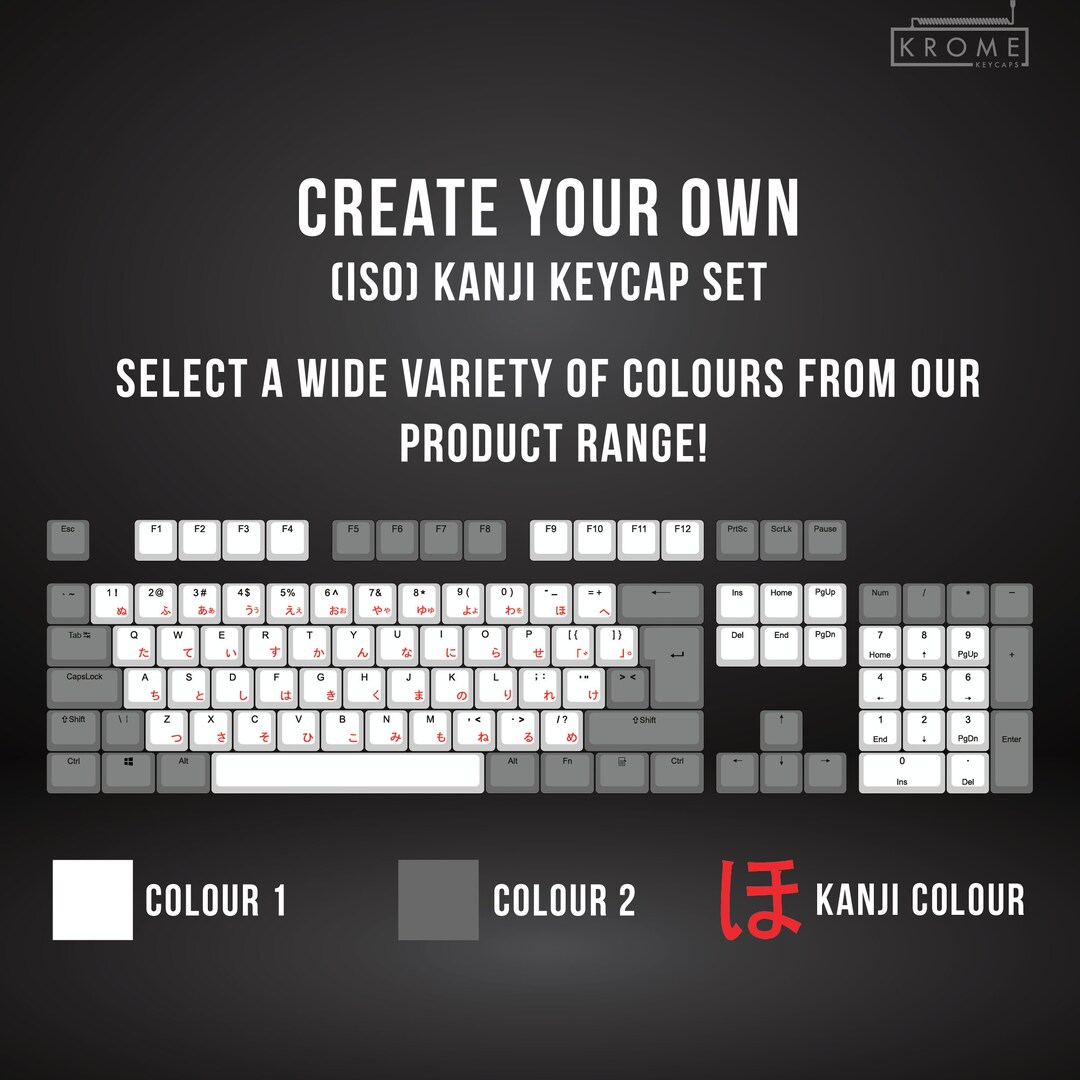 ISO - Create Your Own Japanese Kanji PBT Keycap Combinations - Sizes ...