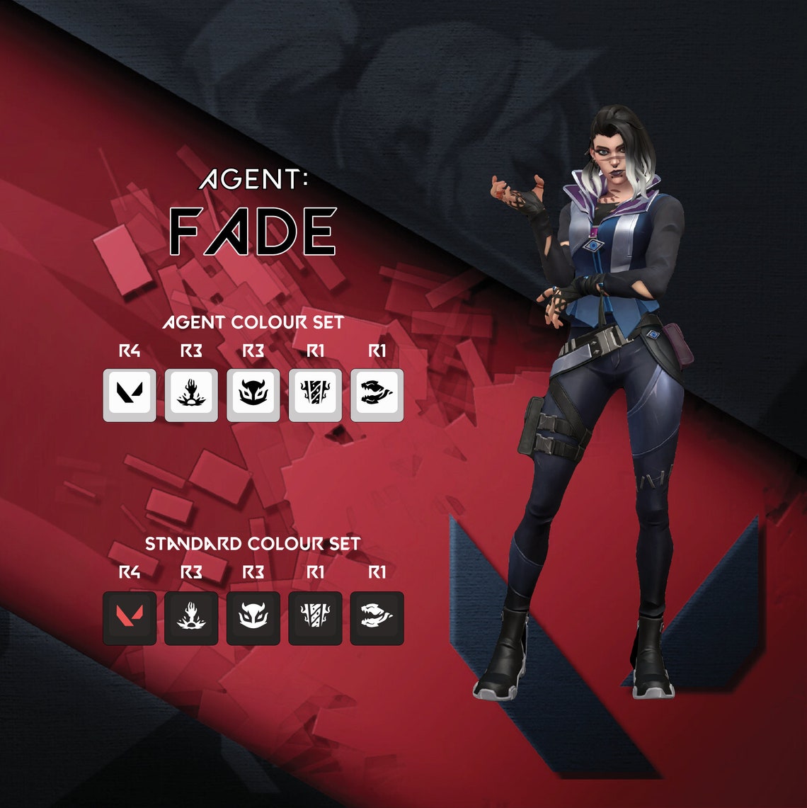 FADE Valorant Keycaps Agent Abilities OEM Profile Fits - Etsy