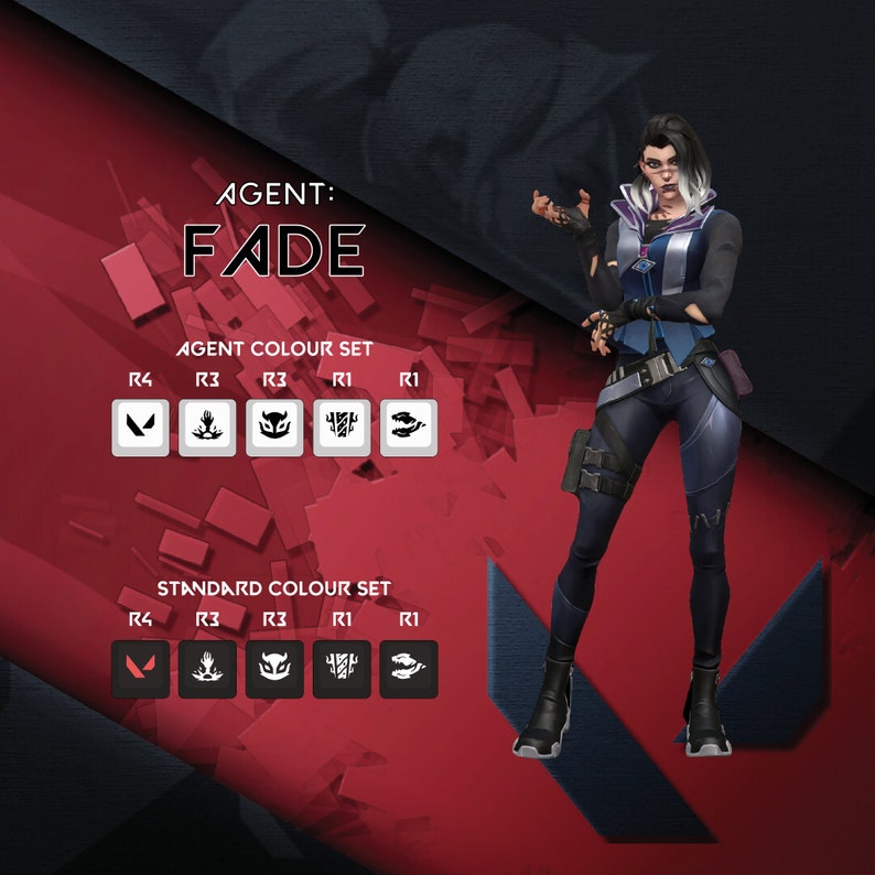 FADE Valorant Keycaps Agent Abilities OEM Profile Fits - Etsy