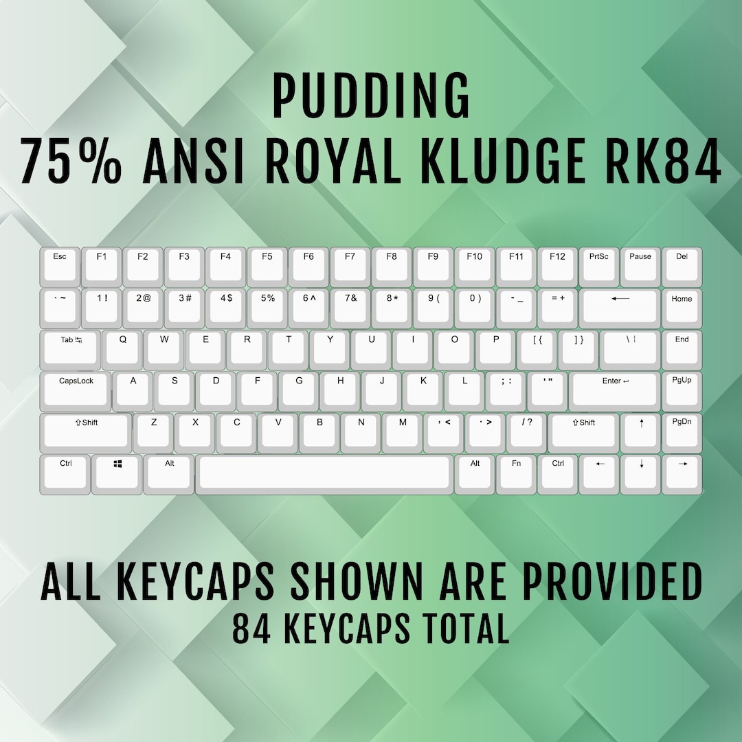 ANSI/ISO - Royal Kludge RK84 75% - Double Shot Pudding Pbt Keycaps ...