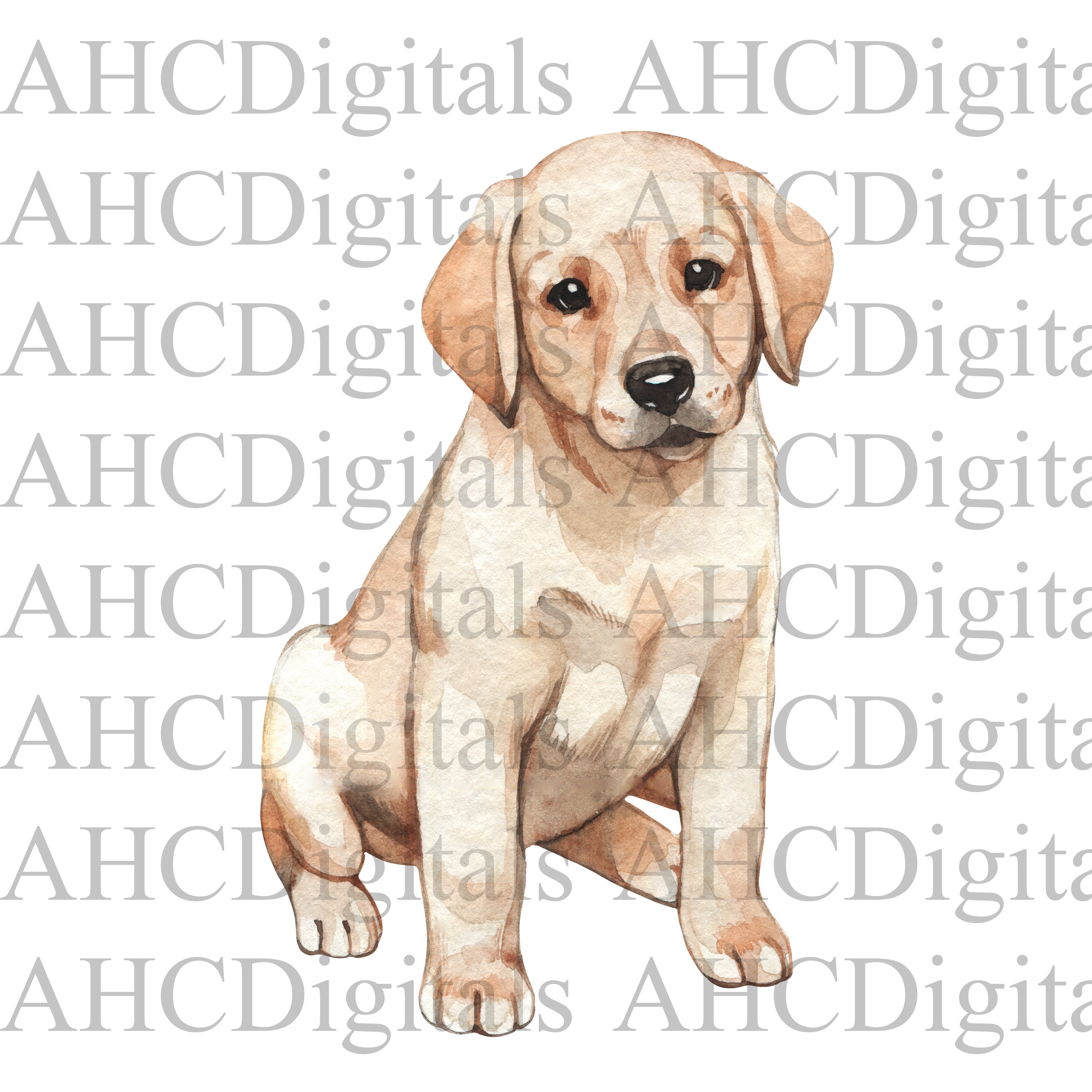 Yellow Lab Puppy Sublimation Image, Golden Lab Watercolor Image ...