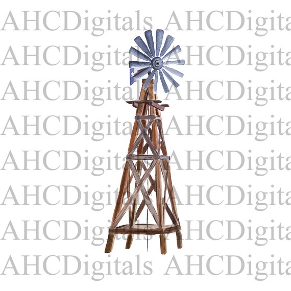 Barn Windmill Sublimation Image Watercolor Antique Barn Farm - Etsy