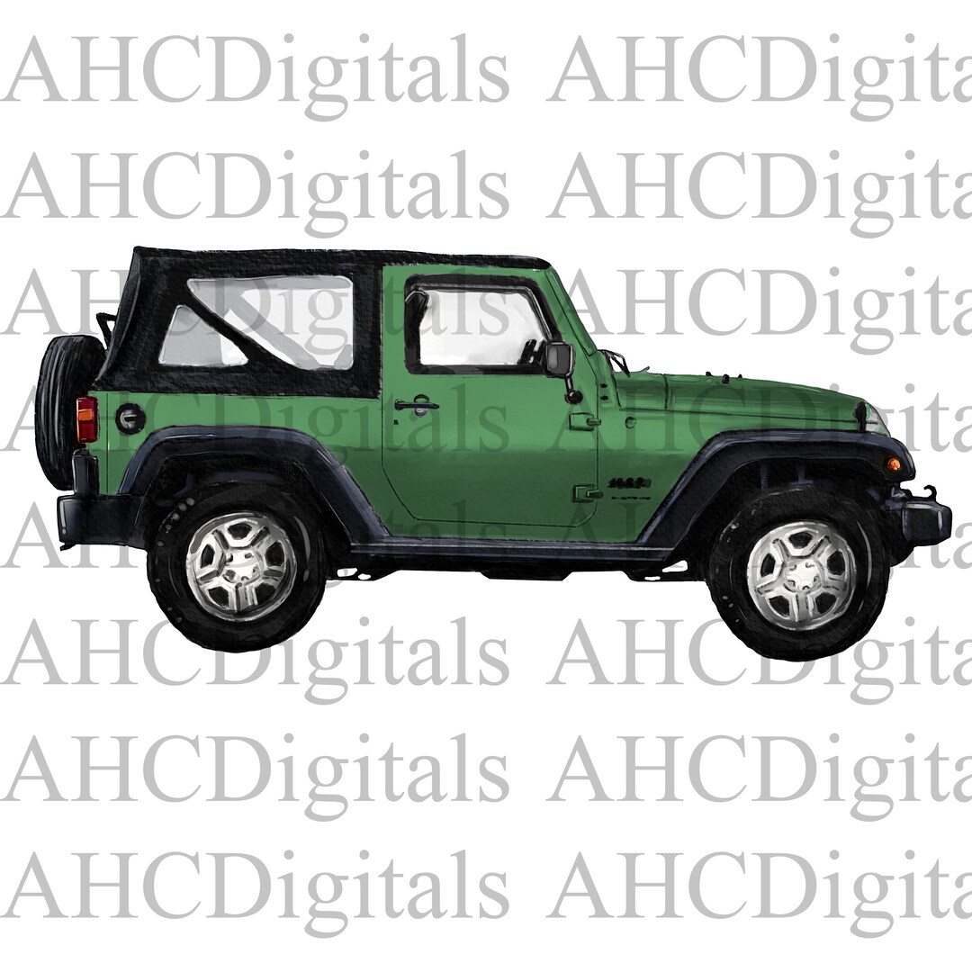 Green Car Sublimation Image, Watercolor Car, Vintage Van Artwork ...