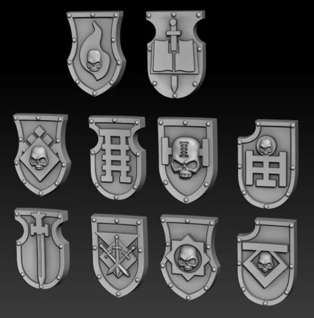 Silver Wardens Tilt Shields Pack of 10 Dmgminis Silver Wardens Bits - Etsy