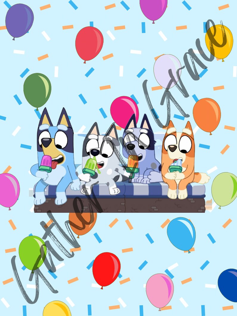 Bluey Inspired Invitation EDITABLE Front and Back - Etsy