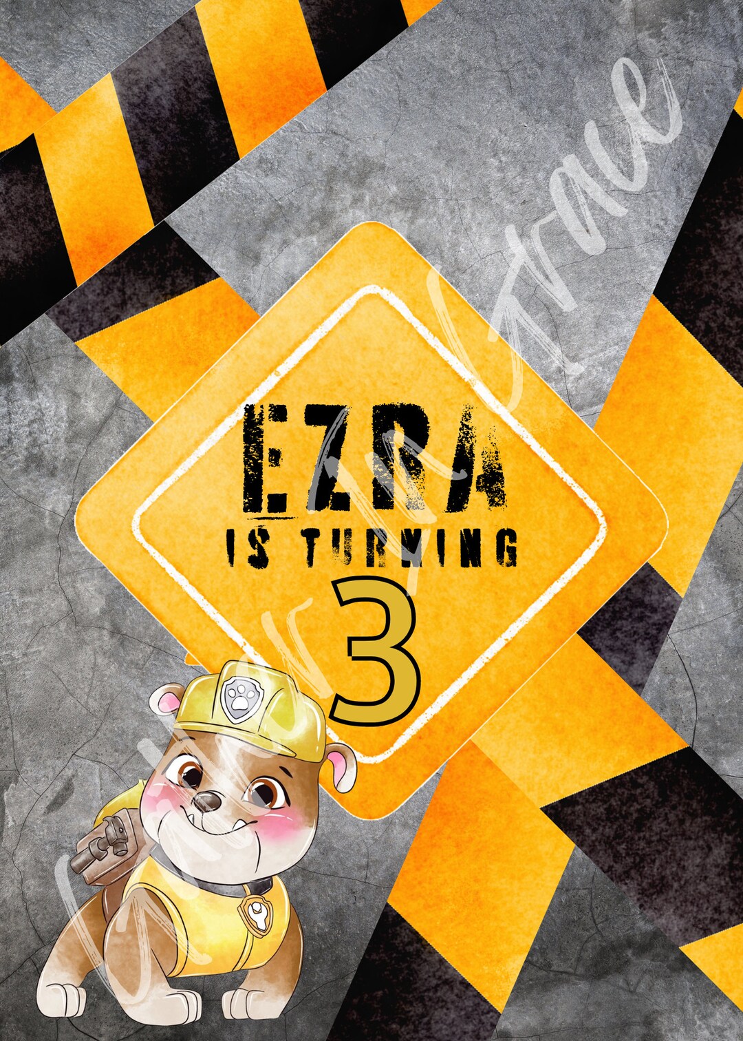 Rubble Construction Invitation DIGITAL DOWNLOAD - Etsy