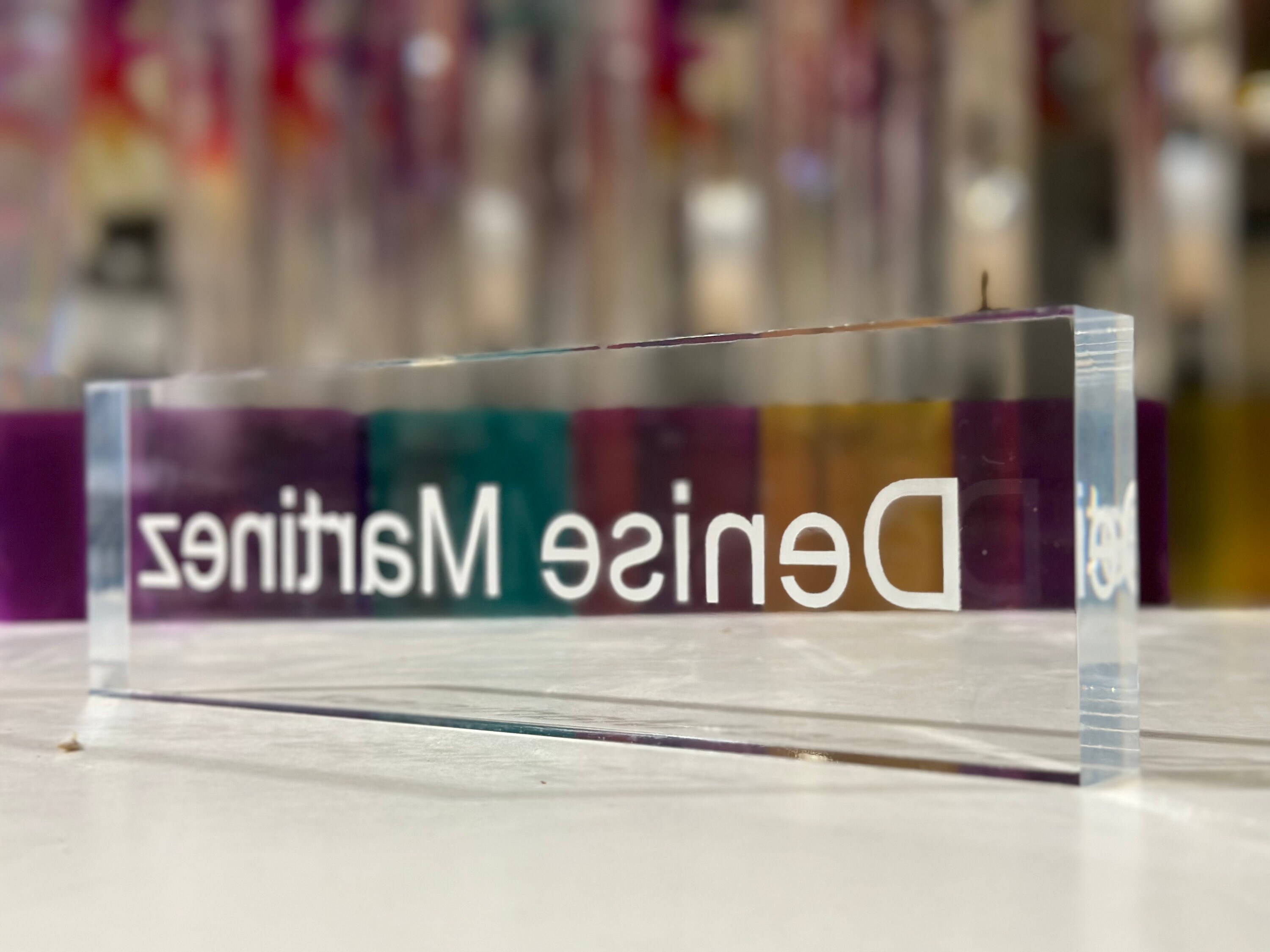 Custom Acrylic Nameplate, Office Desk Wedge, Office Décor, 1 Inch Name ...