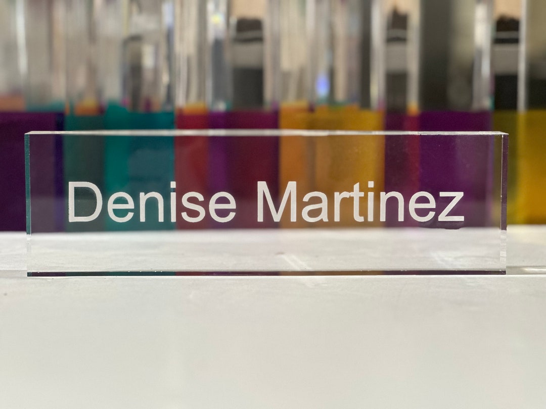 Custom Acrylic Nameplate, Office Desk Wedge, Office Décor, 1 Inch Name ...