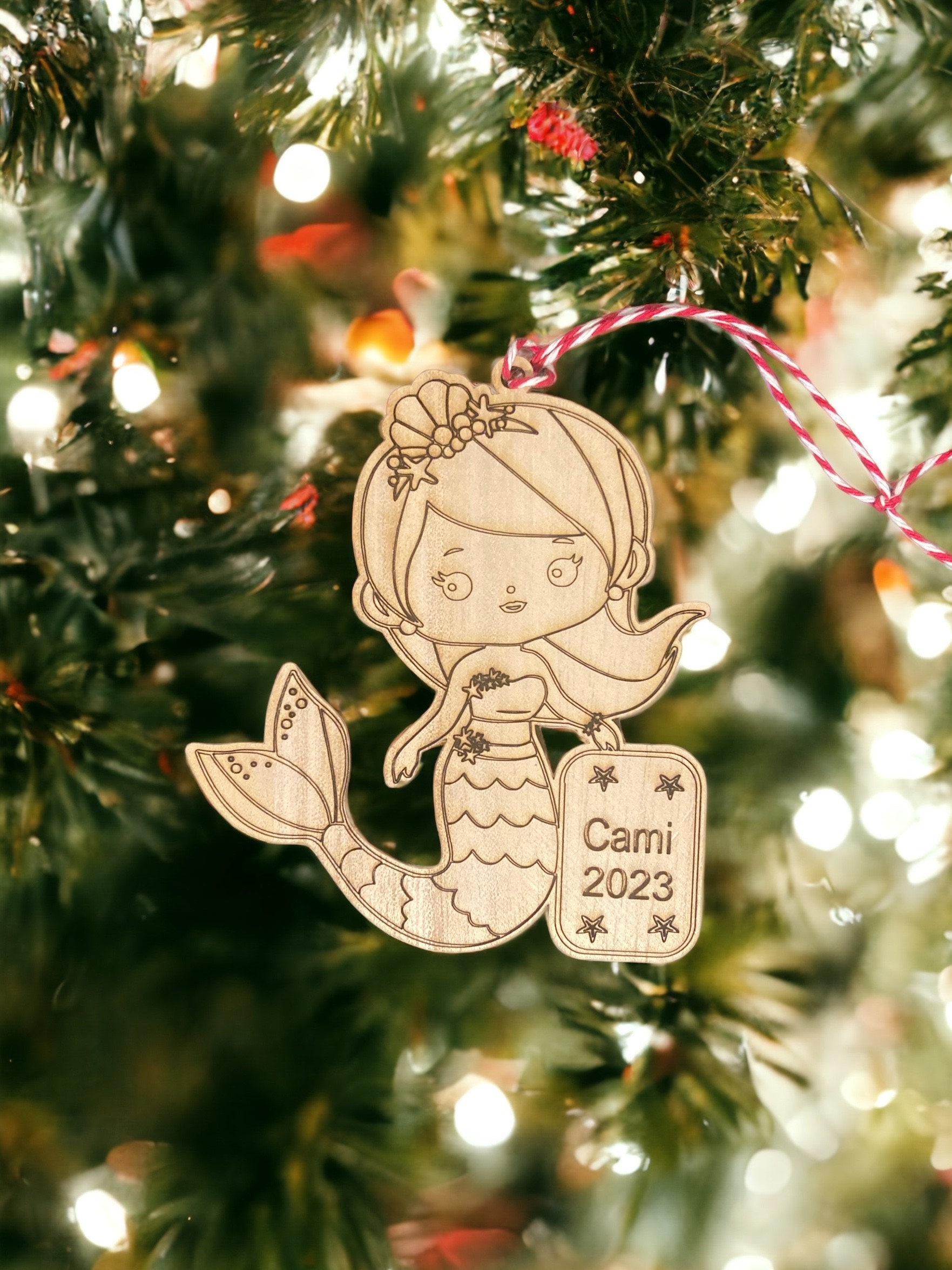 Mermaid Christmas Ornaments Personalized Ornaments - Etsy