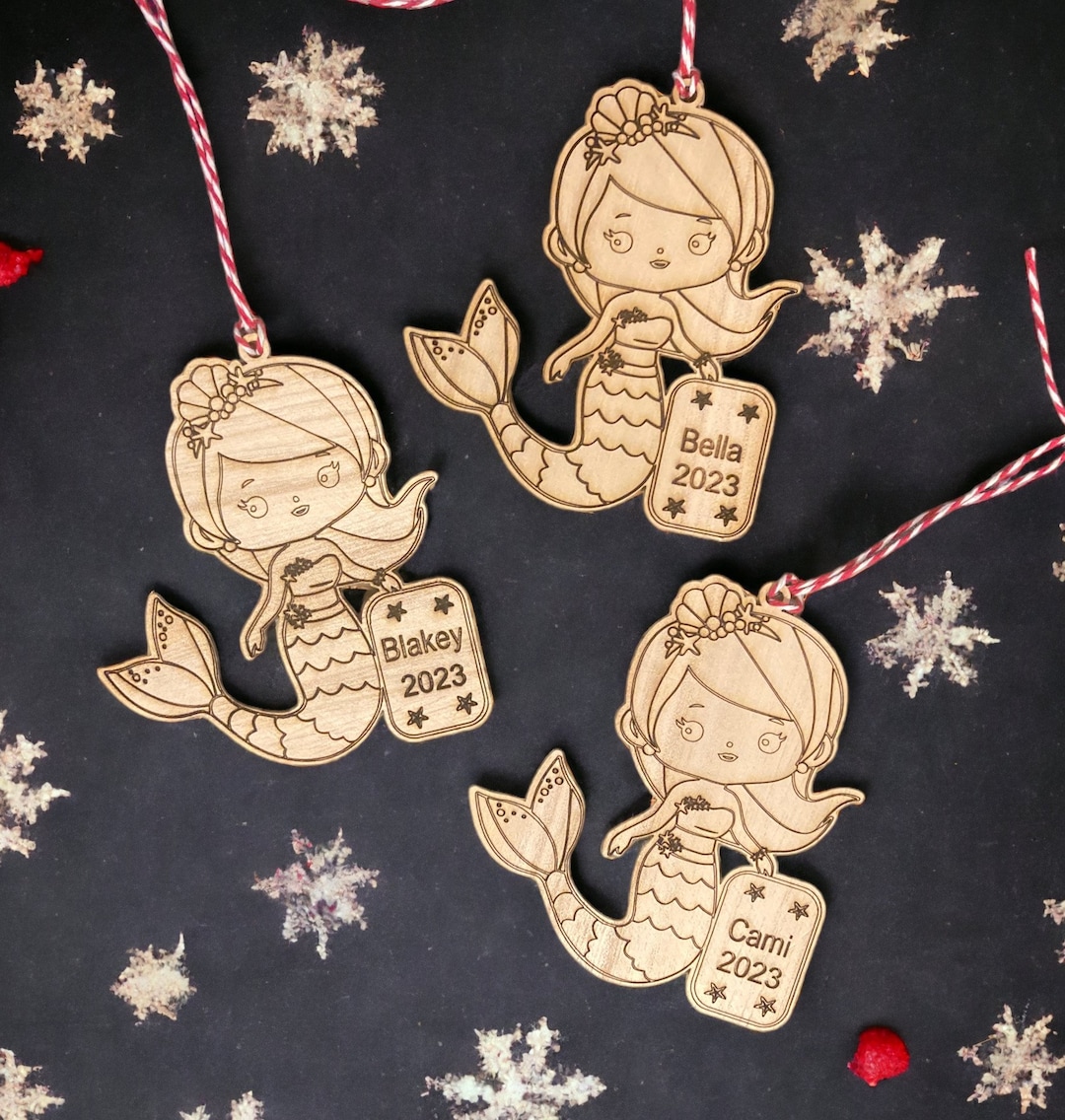 Mermaid Christmas Ornaments Personalized Ornaments - Etsy