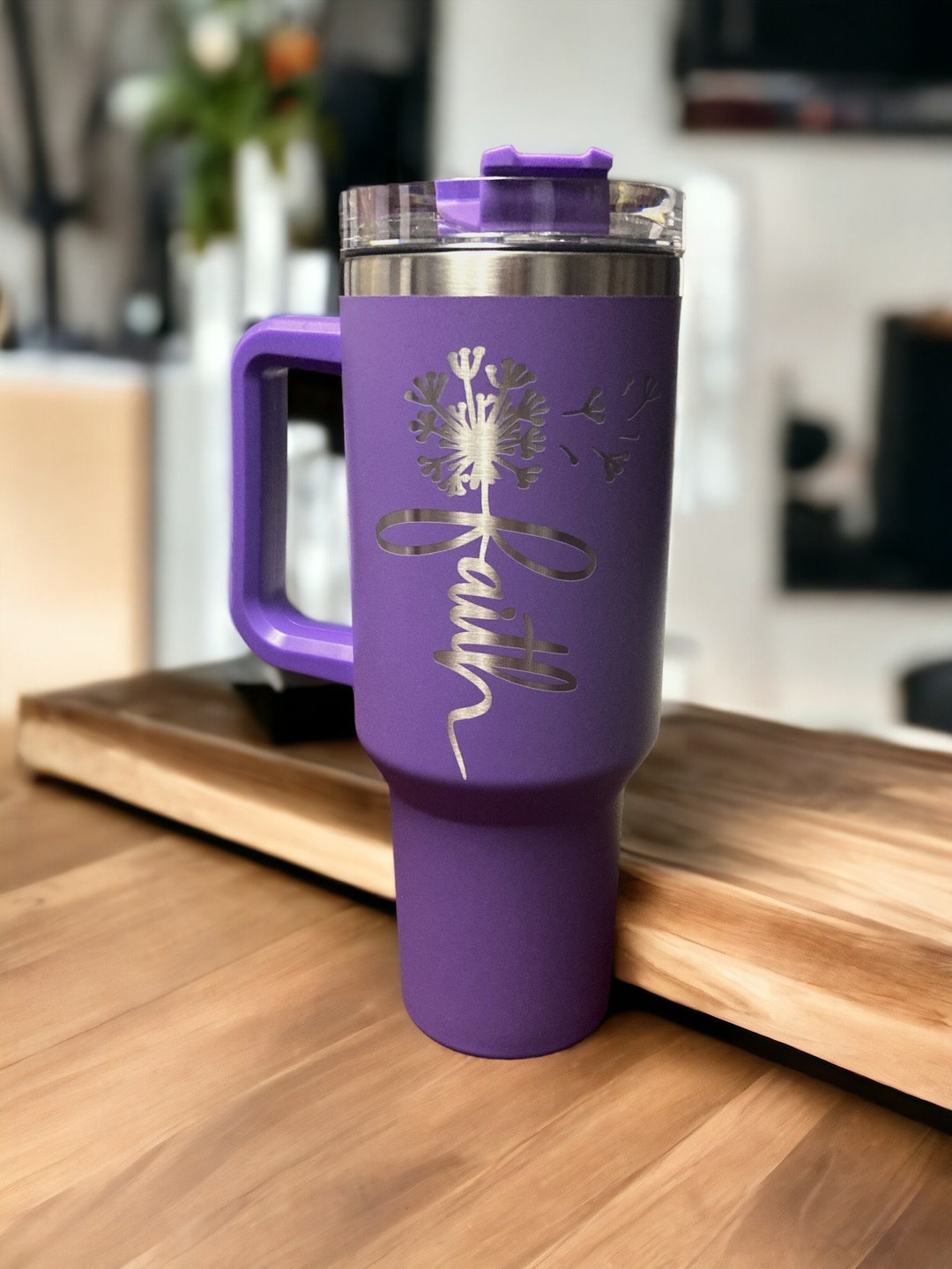 Faith Dandelion Tumbler 40 Oz Custom Engraved Tumbler Recovery Gift ...