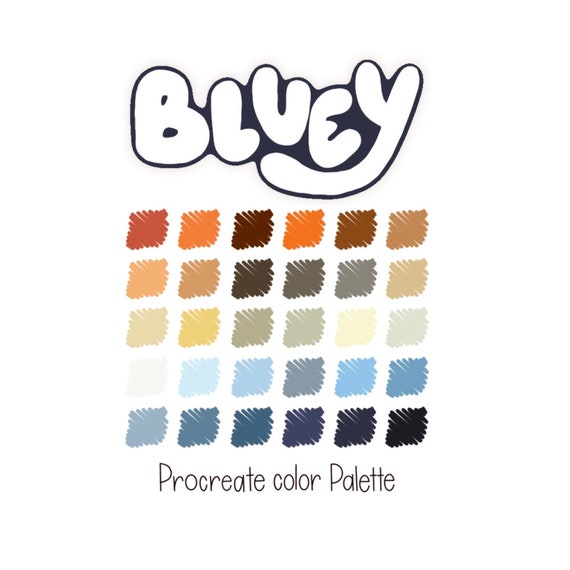 Bluey Procreate Color Palette | Etsy Canada
