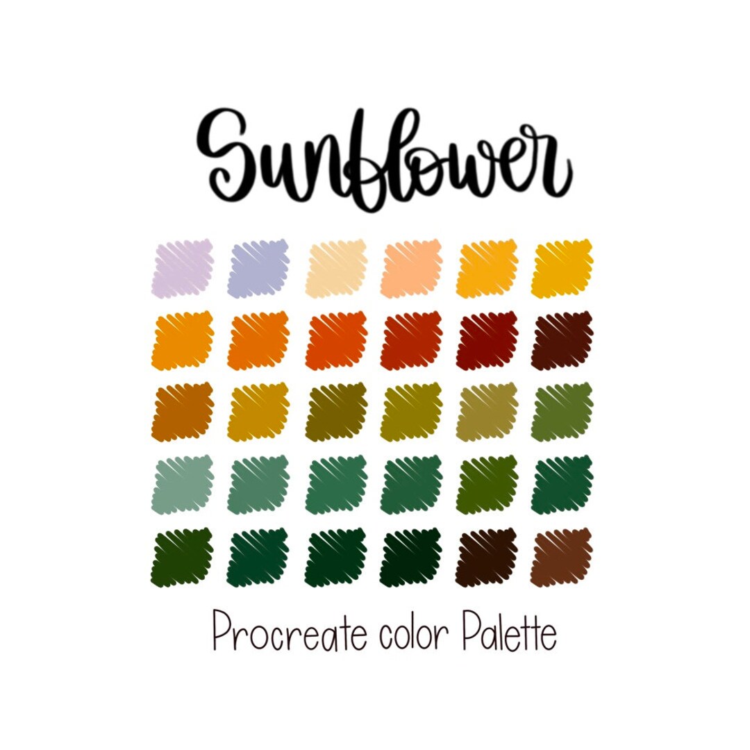 Sunflower Procreate Color Palette - Etsy