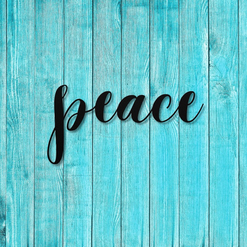 Peace Metal Sign, Peace Sign, Peace Metal Word, Dining Room Wall Art ...