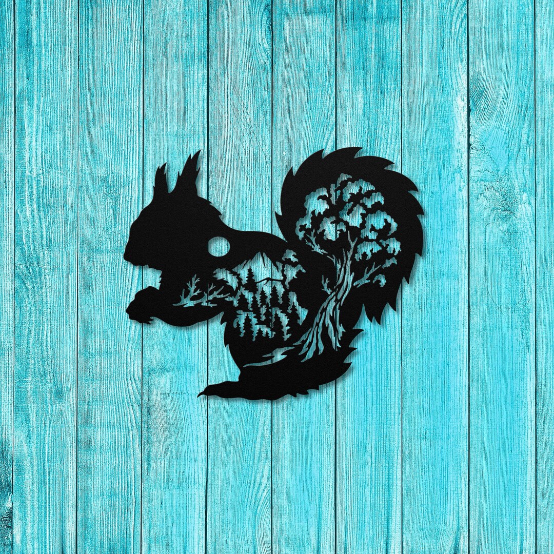 Squirrel, Wildlife, Metal Squirrel Art, Tree Mountain Decoration ...