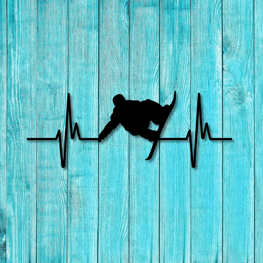 Snowboard Heartbeat, Snowboard Metal Wall Decor, Gift for Snowboarder ...