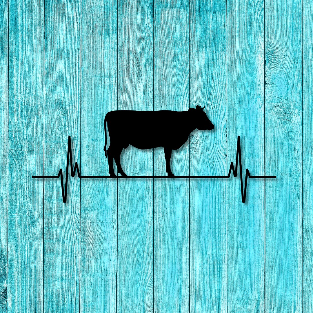 Cow Heartbeat, Cow Farm Sign, Metal Cow Sign, Cow Farm Sign , Farmhouse ...