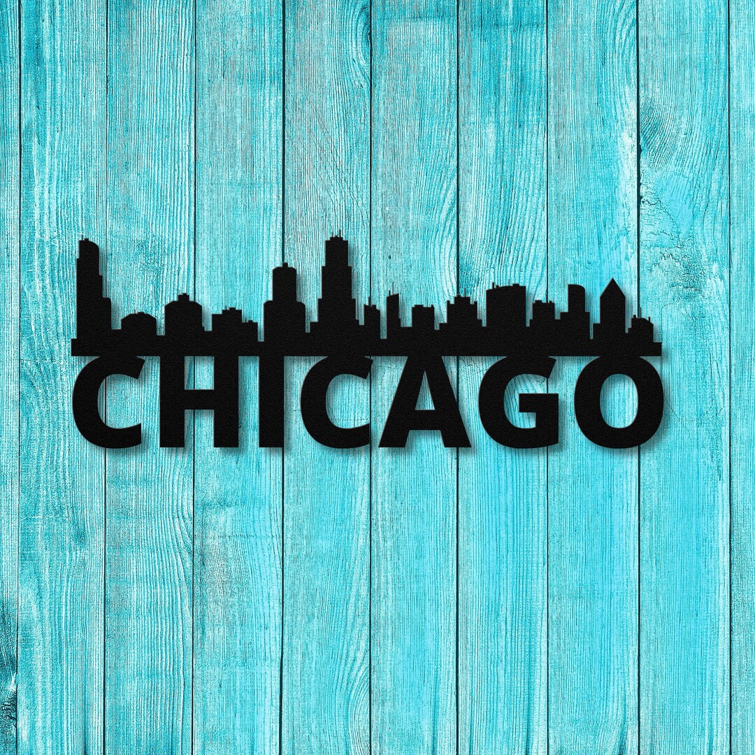 Chicago Skyline, Cityscape, Skylines, Metal Skylines, Metal City Signs ...