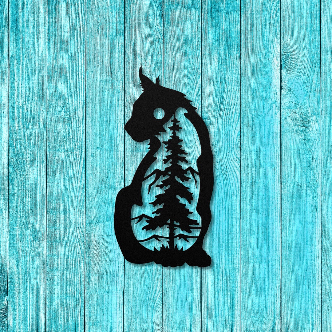 Lynx, Wildlife, Metal Lynx Art, Tree Mountain Decoration, Nature Wall ...