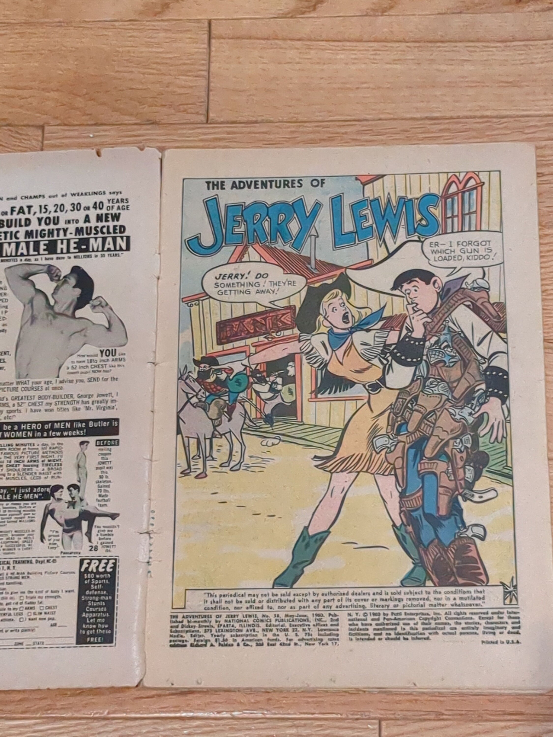 The Adventures of Jerry Lewis Comic #58, 1960, Cowboy Story GGA - Etsy