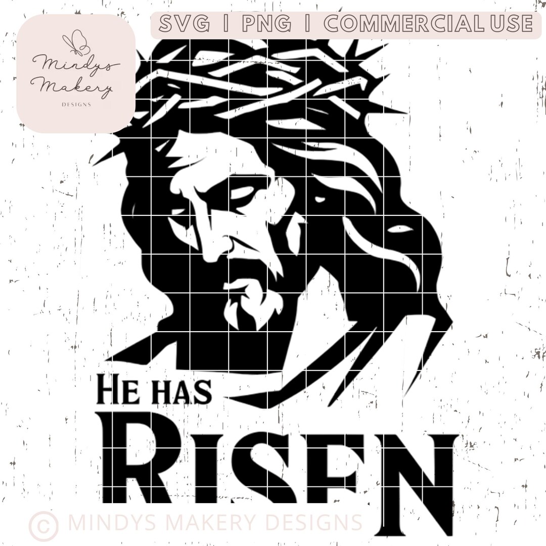 He Has Risen SVG PNG - Crowned Christ Image - Religious Art - Etsy