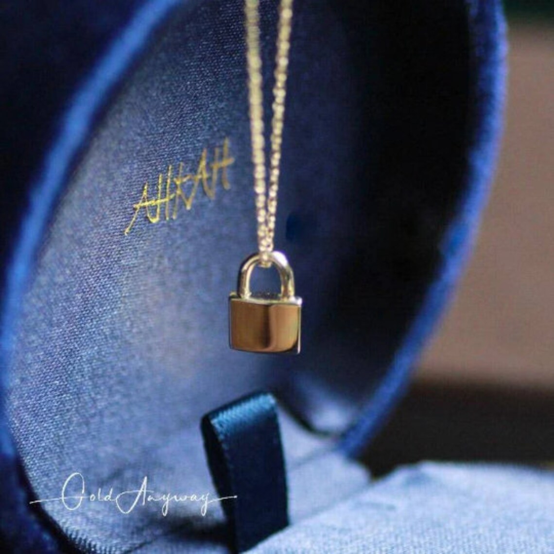 9K Solid Gold Padlock Pendant Dainty Padlock Gift Girlfriend - Etsy