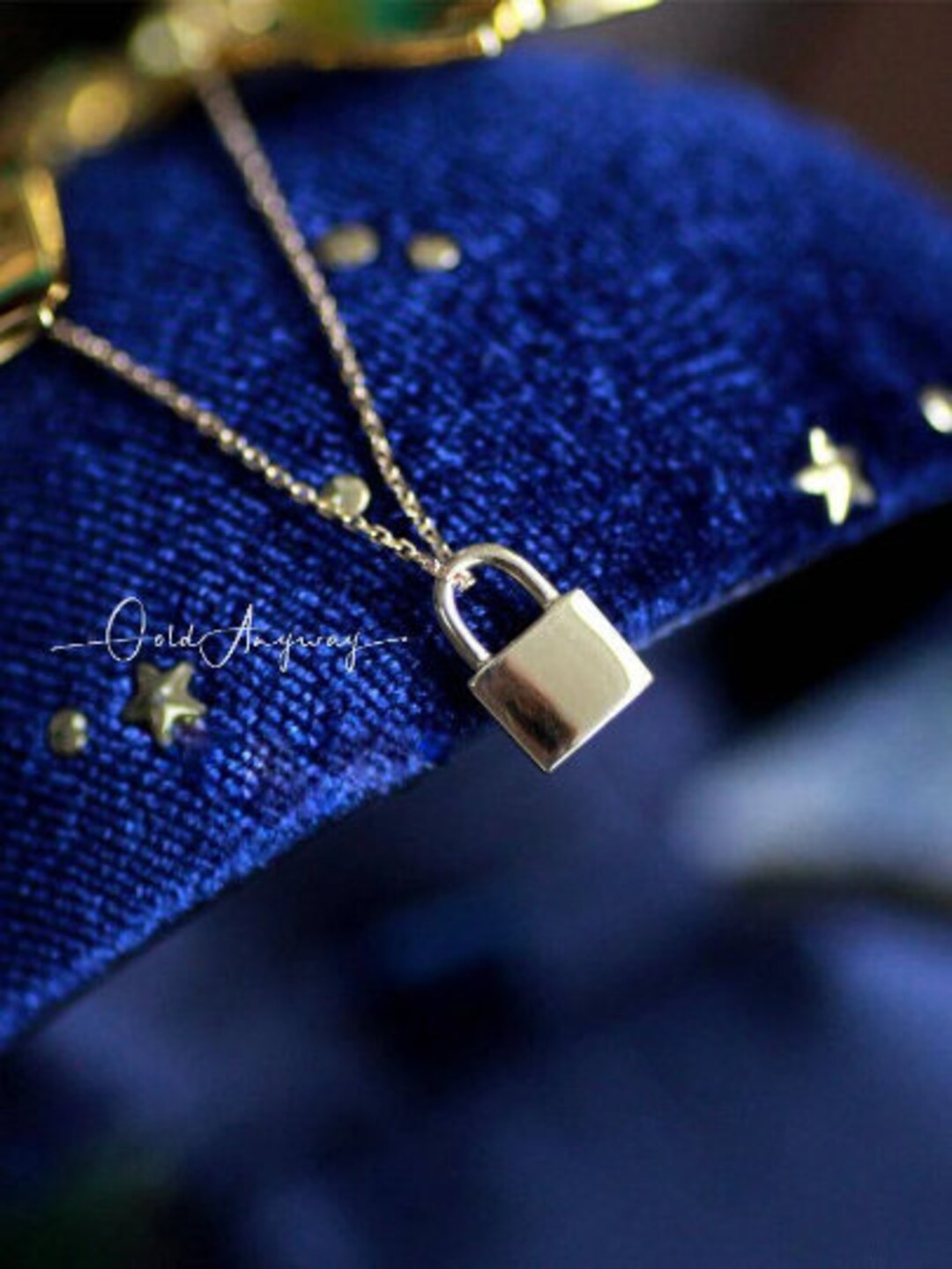 9K Solid Gold Padlock Pendant Dainty Padlock Gift Girlfriend Gold ...