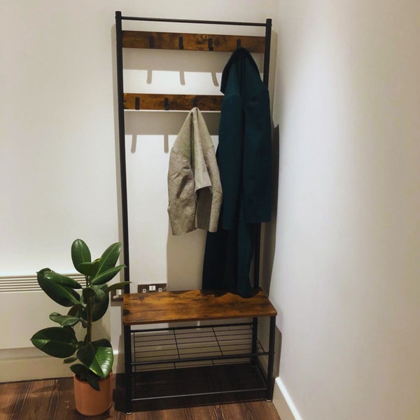 Hall Bench and Coat Rack - Etsy