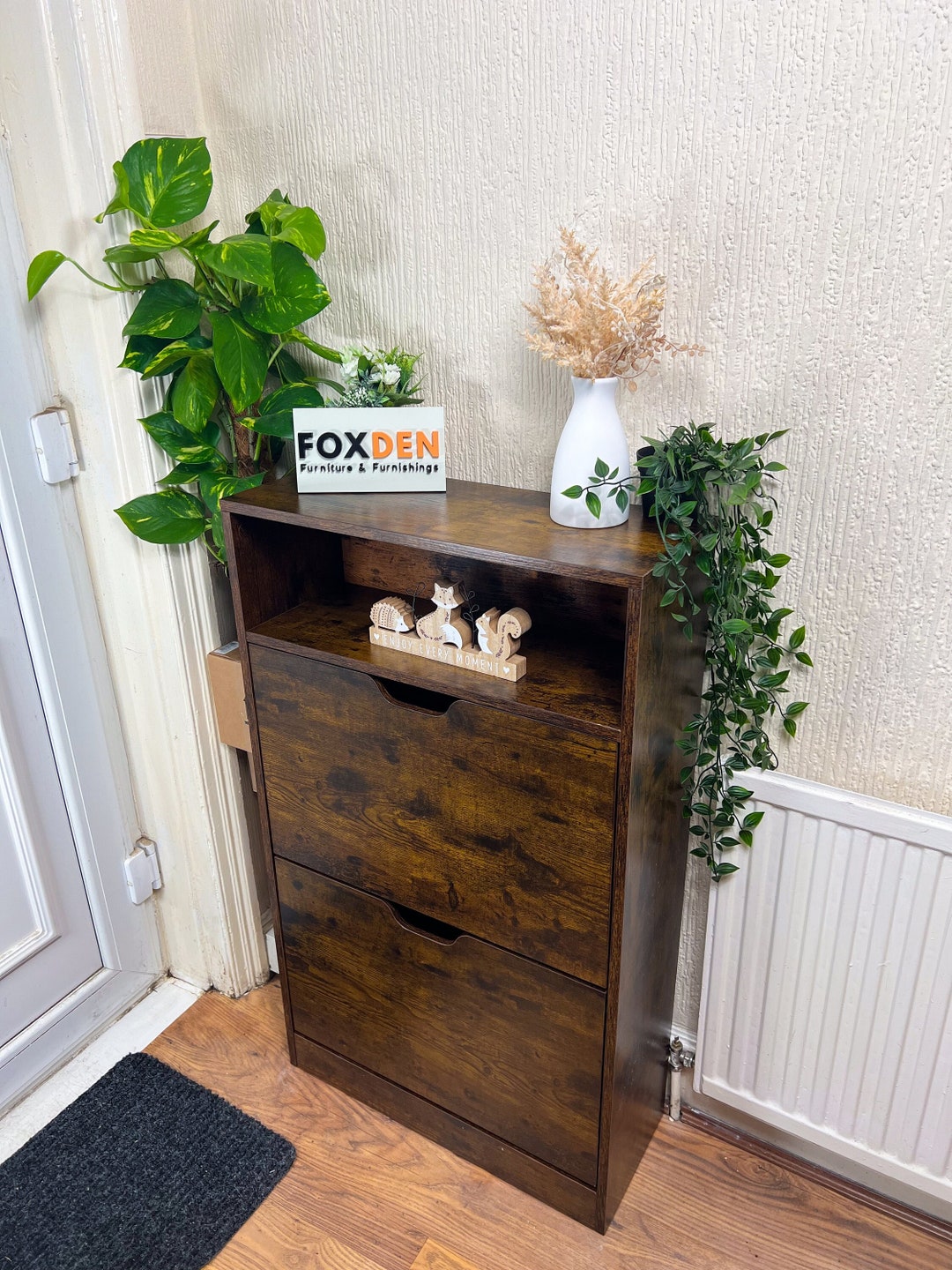 Rustic Shoe Cupboard With Doors Shoe Storage Organiser Hallway - Etsy Rustic Shoe Cupboard With Doors Shoe Storage Organiser Hallway - Etsy