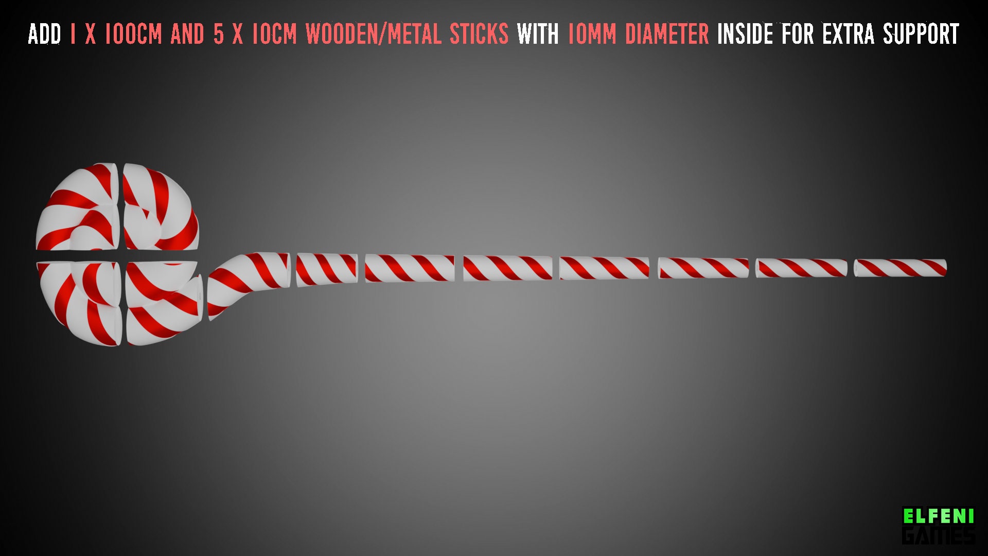 One Piece Perospero's Candy Cane Files for 3D Printing Sliced - Etsy